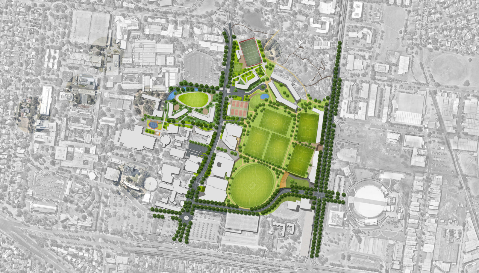 Monash University Sports Precinct Masterplan - BKK Architects